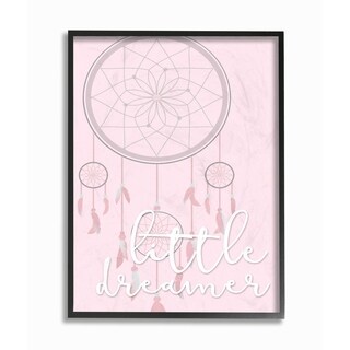 Stupell Little Dreamer Catcher Pink Framed Giclee Texture Art - Bed ...