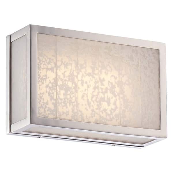 Metropolitan Lake Frost Polished Nickel And Glass Panels LED Bath - Bed ...