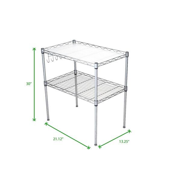 Mind Reader 2 Tier Microwave Shelf and Rack with 6 Hooks - Bed Bath ...