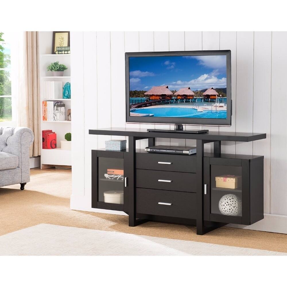 Striking Spacious Modern TV Stand / Buffet, Black - Overstock - 18088704
