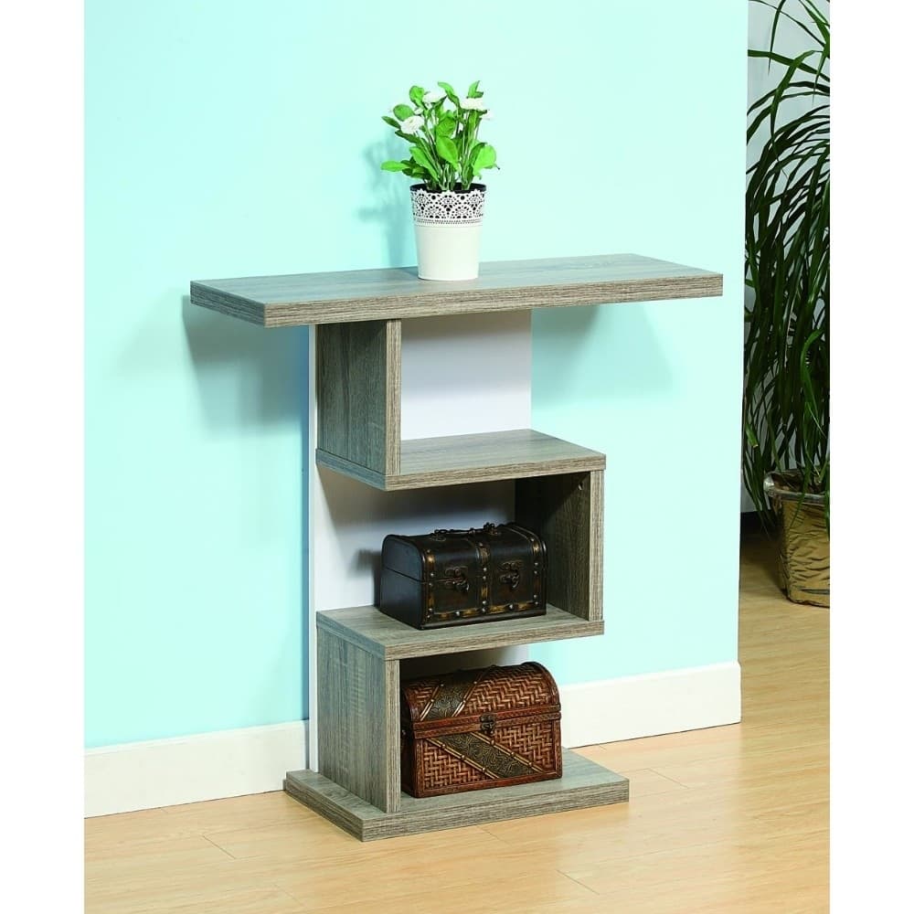 Well- Designed Console With Dual Tone Finish, Gray and White - gray and ...