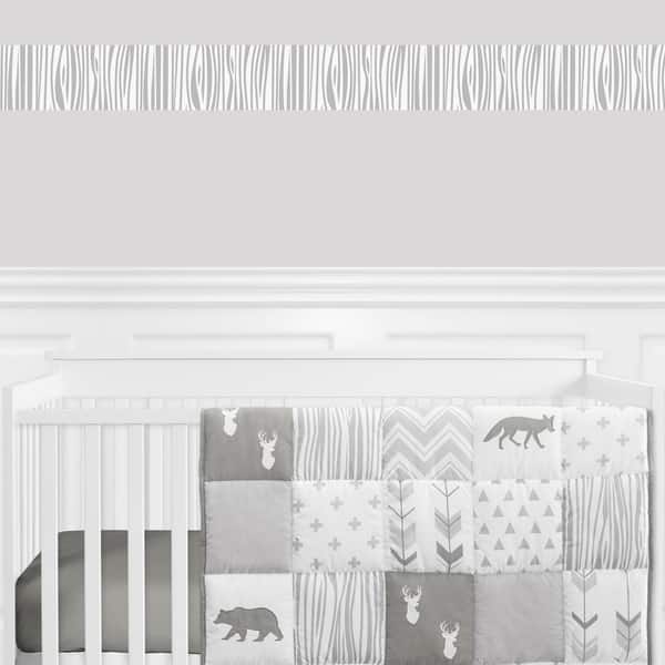 Sweet Jojo Designs Wall Paper Border for the Grey and White Woodsy ...