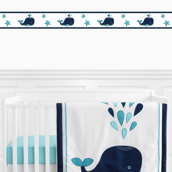 Sweet Jojo Designs Wall Paper Border for the Whale Collection - Bed ...
