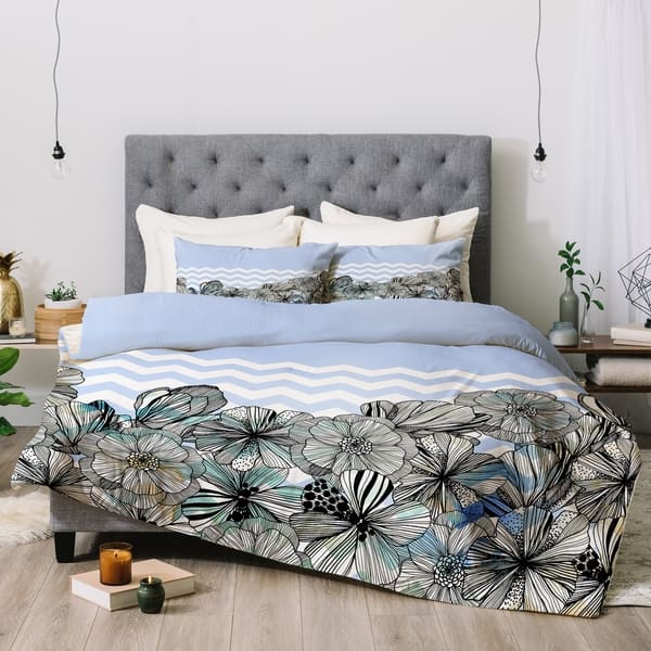 Cayenablanca Chevron Flowers Comforter Set -King - Bed Bath & Beyond ...
