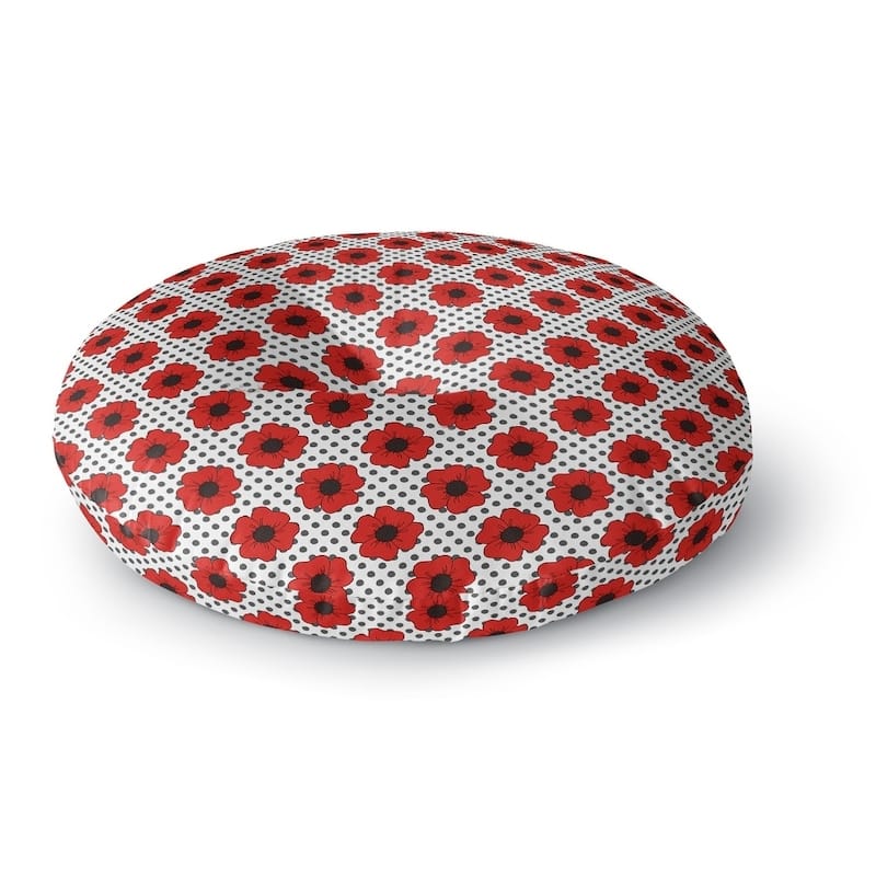 Kavka Designs Flanders Fields Red/Grey Floor Pillow - Overstock - 18096622