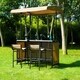 Outsunny 3 Piece Outdoor Mesh Cloth Canopy Bar Set - Table & Two Chairs ...