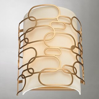 Fusion Collection 2 Light Matte Gold Finish Wall Sconce W9" H13" - Bed ...
