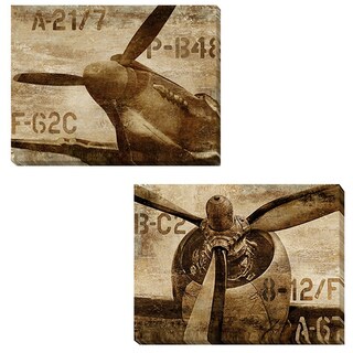 Vintage Airplane and Vintage Propeller by Dylan Matthews 2-piece ...