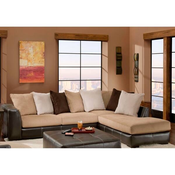 SofaTrendz Flora Two-Tone Sectional - Bed Bath & Beyond - 18113823