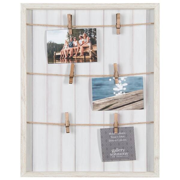 16x20 Collage Whitewash Pallet with Clips Picture Frame - Bed Bath ...