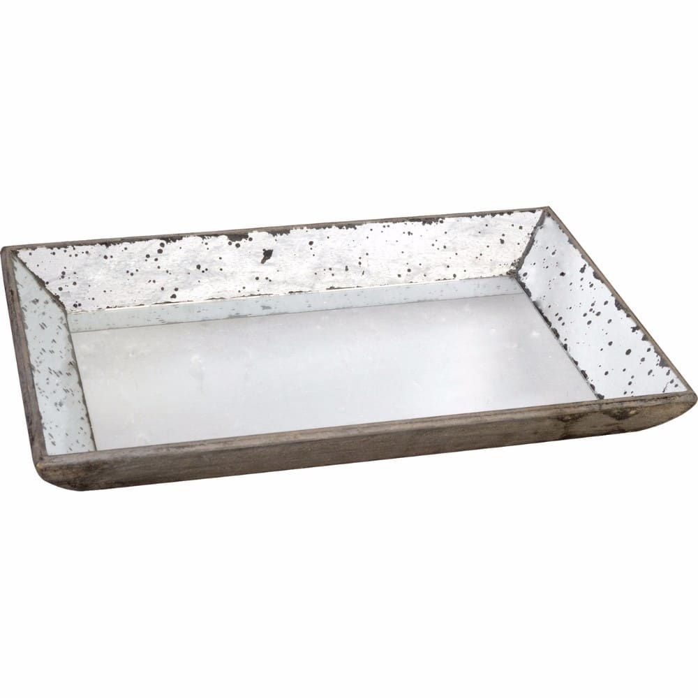 Waverly Mirrored Distressed Glass Tray - silver & brown - Overstock ...