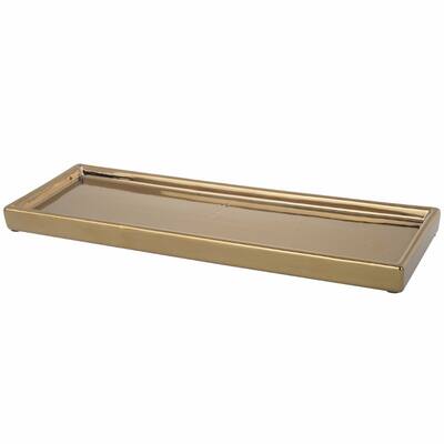 Stylish Plate, Matt Gold Finish - Overstock - 18130492