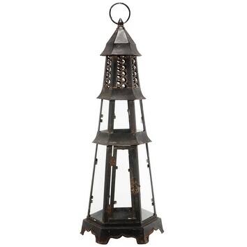 Bell shaped antique Metallic Lantern - Overstock - 18130511