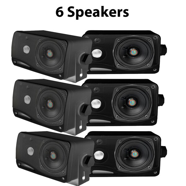 Shop Pyle PLMR24B 3 3 5 200 Watt 3 Way Weather Proof Mini Box Speaker Shop Pyle PLMR24B 3 3 5 200 Watt 3 Way Weather Proof Mini Box Speaker