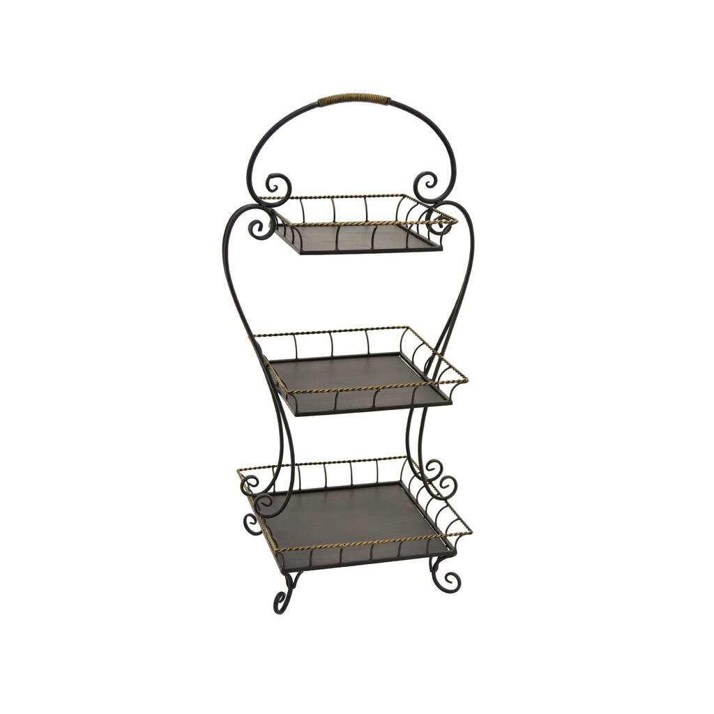 Three Hands Metal Storage Rack 3 Tier - Overstock - 18148719
