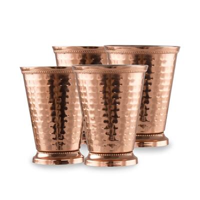 4 Pack Copper Coated Hammered Stainless Steel 12 Oz. Mint Julep Cup ...
