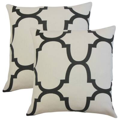 Set of 2 Cascade Geometric Throw Pillows in Jet - Overstock - 18154179