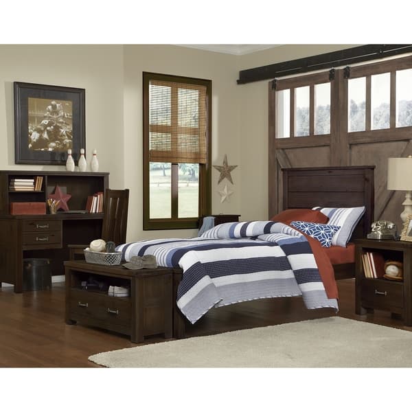 Hillsdale Highlands Twin Alex Panel Bed with Storage, Espresso - Bed ...
