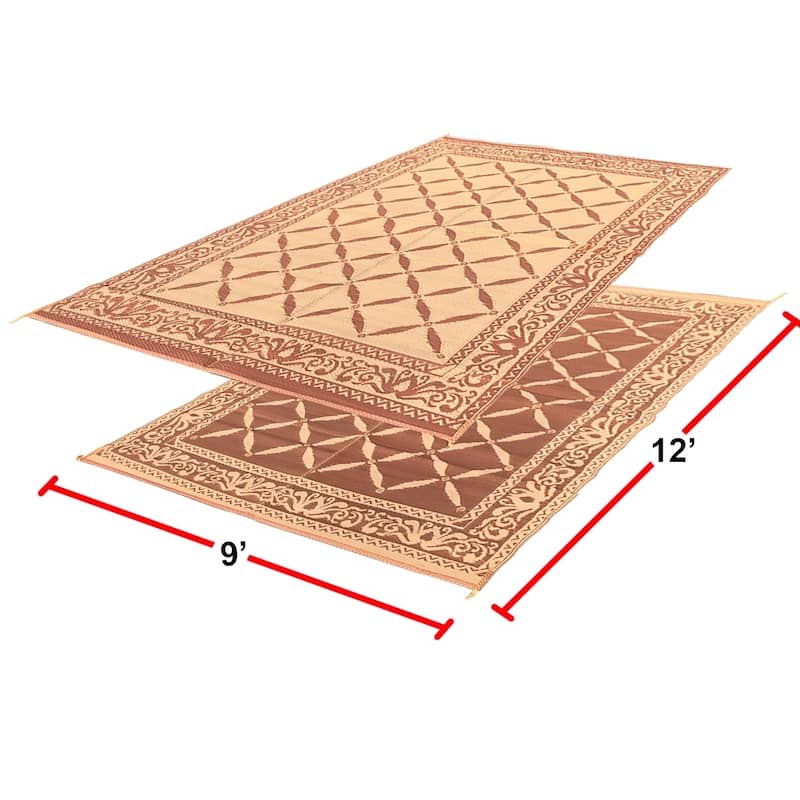 RV Camping Mats - 9'x 12' Outdoor Patio Mat - Reversible RV Mat ...