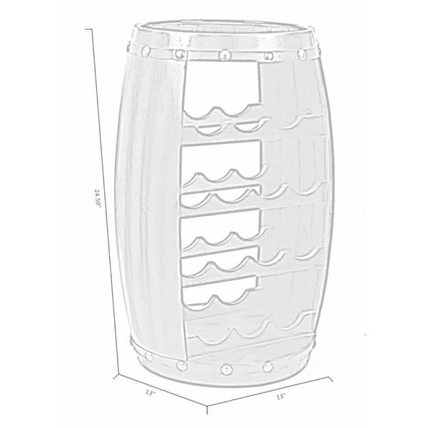 Wooden Barrel Shaped 14 Bottle Wine Rack - Bed Bath & Beyond - 18182936