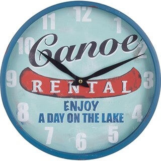 Transpac Metal and Glass 23.75-Inch Canoe Clock - Bed Bath & Beyond ...