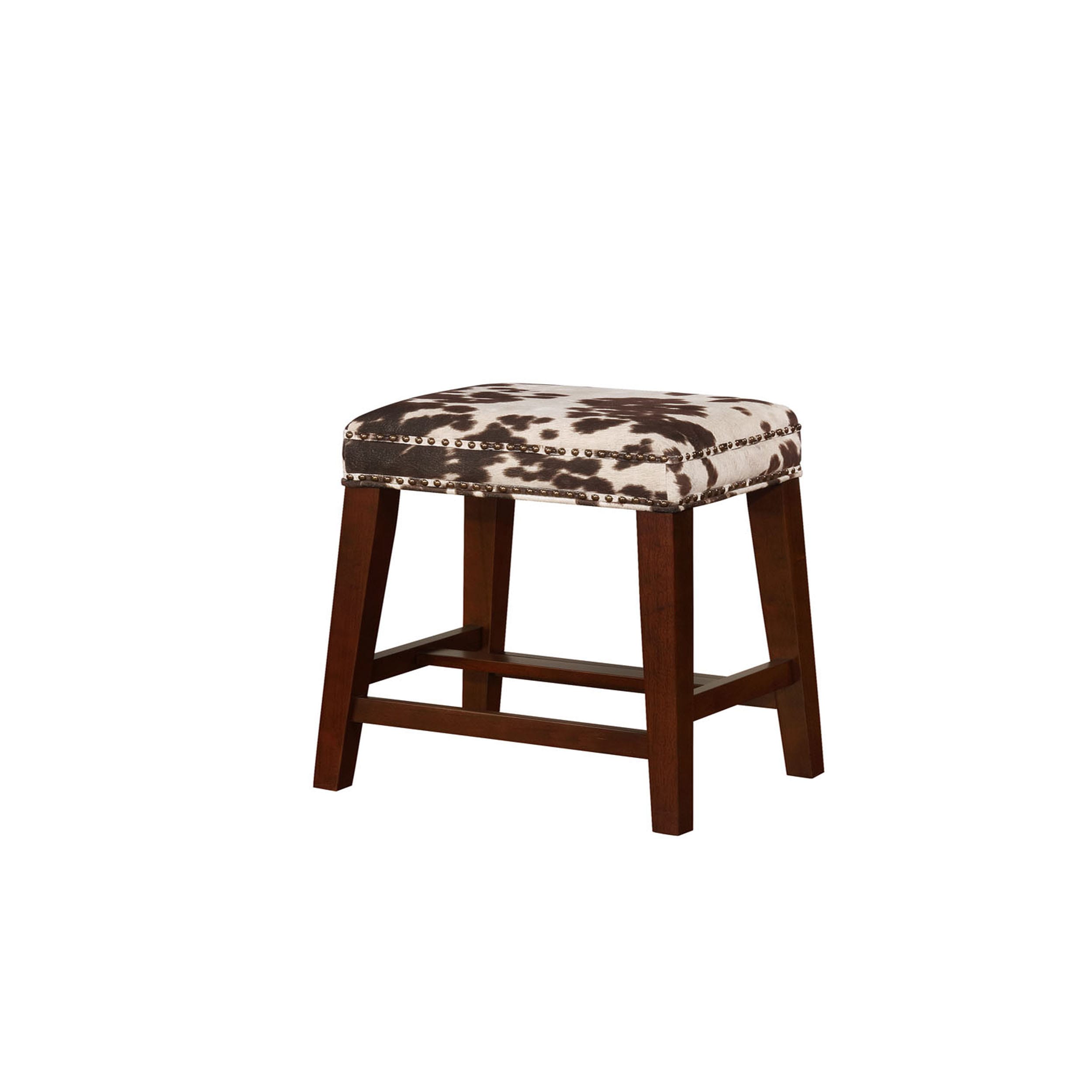 24 inch Backless Metal Bar Stool,Cow print Stool for Kicthen Bar-2 Pack ...