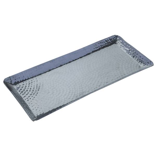 Handmade 18x8-inch Rectangular Hammered Aluminum Serving Tray - Bed ...