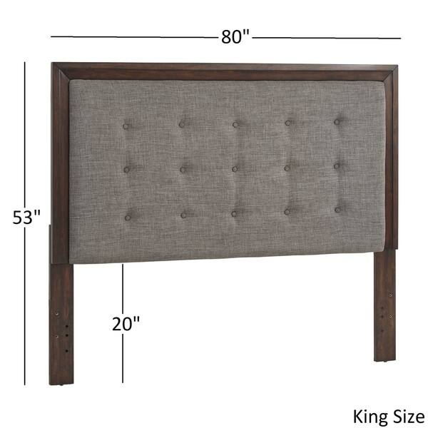 Maxwell Wood and Tufted King Size in Grey Linen Headboard by iNSPIRE Q ...