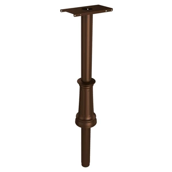 Redondo 3 in. Round In-ground Post with Decorative Cover Rubbed Bronze ...