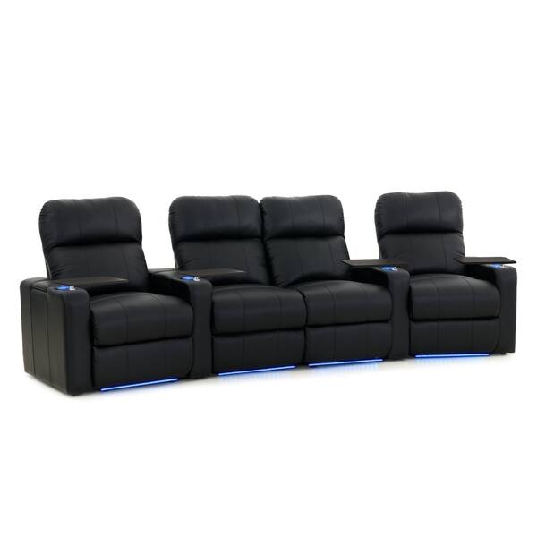 Octane Turbo XL700 Power Leather Home Theater Seating Set (Row of 4 ...