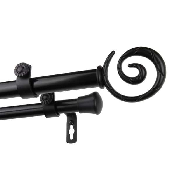 InStyleDesign Radial Adjustable Double Curtain Rod - On Sale - Bed Bath ...