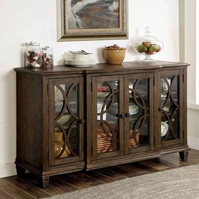 Haylee Transitional Style Server, Wire-Brushed Brown Finish - Overstock ...