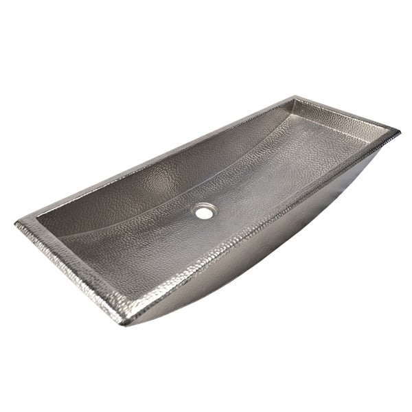Trough Brushed Nickel 36-inch Undermount/ Drop-in Rectangular Bathroom ...