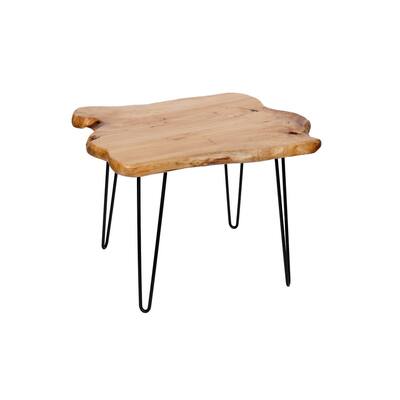 29x21 CEDAR III, Cedar Wood Accent Table with Metal Legs - Overstock ...