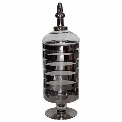 Dramatically Modern Halloway Striped Jar With Lid-Medium - clear ...
