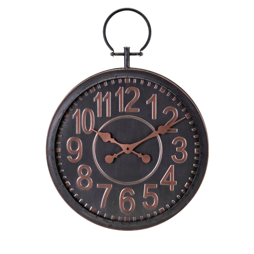 Round Axel Wall Clock - Black- Benzara - Overstock - 18269654