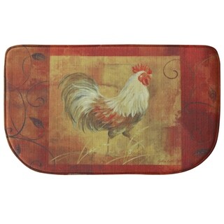 Printed memory foam Rooster & Leaves kitchen rug by Bacova - Multi - 1 ...