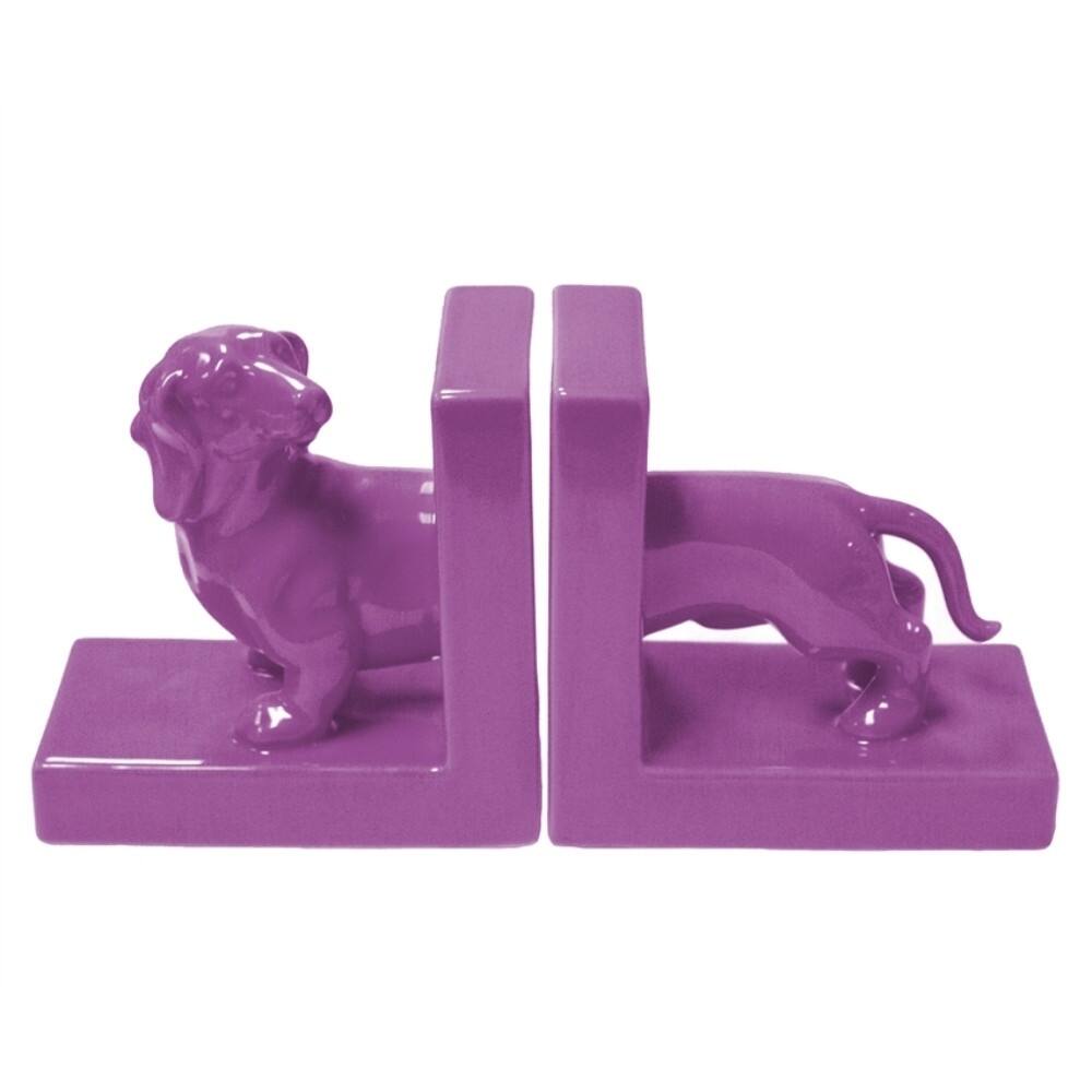 Fascinating Ceramic Dachshund Bookends, Purple, Set Of 2 - Overstock ...