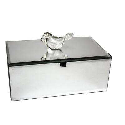 Impressive Decorative Mirrored Box, Silver - Overstock - 18522795