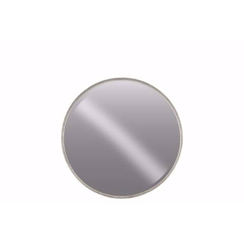 Metal Round Wall Mirror Tarnished Finish - Medium - Silver - Overstock ...