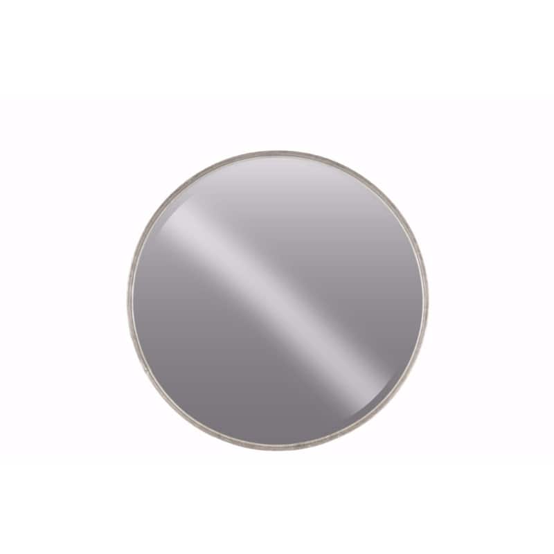 Metal Round Wall Mirror Tarnished Finish Antique - Large - Silver ...