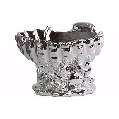 Open Valve Clam Shellfish Bowl - Silver - Overstock - 18523378