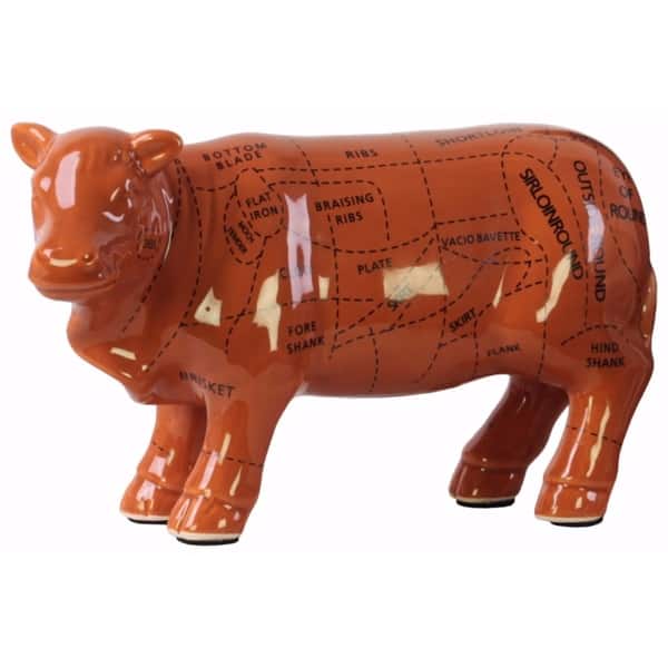 Amazingly Crafted Ceramic Beef Cut Chart Figurine- Brown - Bed Bath ...