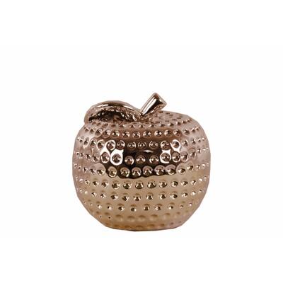 Apple Figurine with Leaf on Stem - Small - Copper - Overstock - 18524148