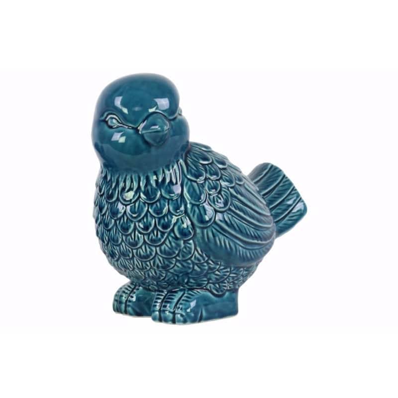 Bird Figurine Looking Left Gloss Finish - Blue - Overstock - 18524162