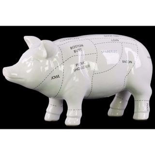 Remarkable Ceramic Pork Cut Chart Figurine-White - Bed Bath & Beyond ...