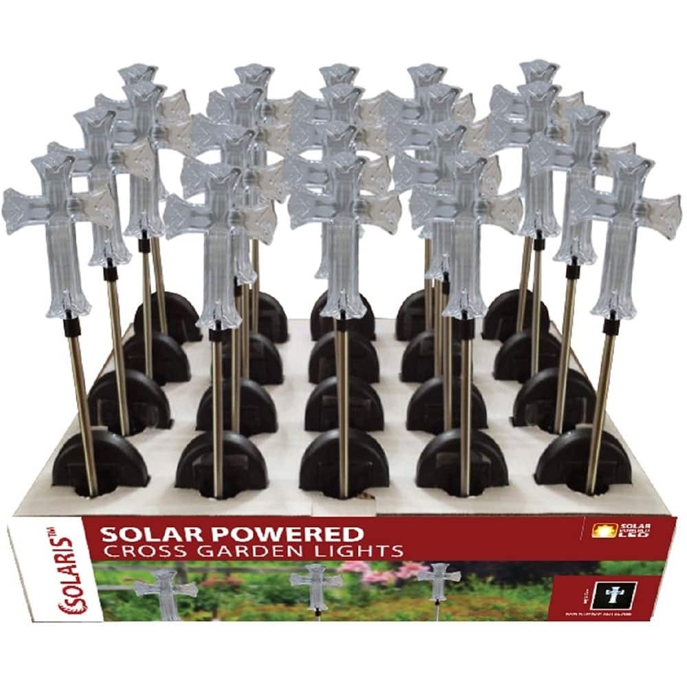 Solar Cross LED Garden Stakes- Tray Pack of 20 - Black and white ...