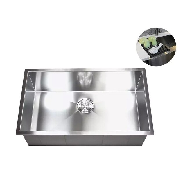 36-inch Stainless Steel Single Bowl Undermount Kitchen Sink 16G with ...