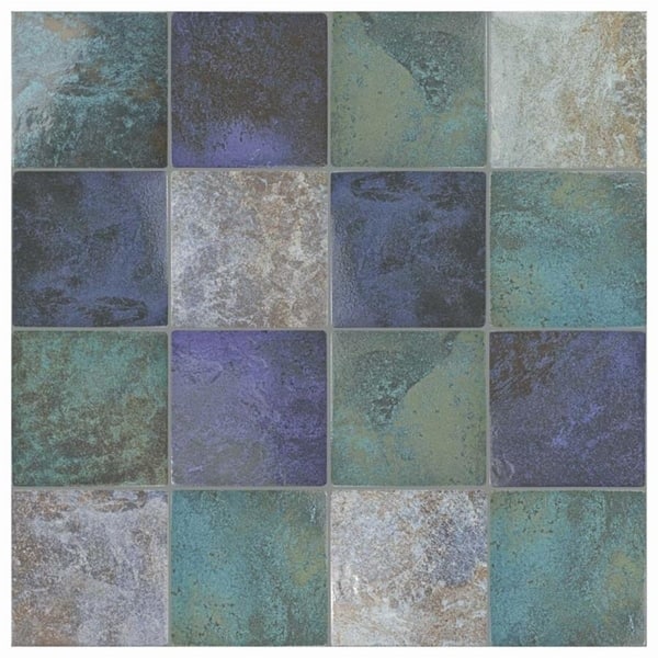 Merola Tile 6x6-inch Oceano Azul Sea Porcelain Floor and Wall Tile (30 ...