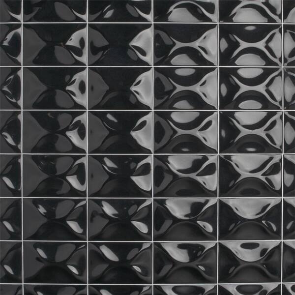 Merola Tile 4x6-inch Leida Nero Ceramic Wall Tile (17 tiles/3.14 sqft ...